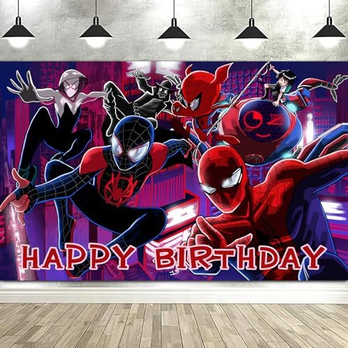 Amazon.com : Spider Theme Birthday Party Backdrops,Red Spider Theme ...