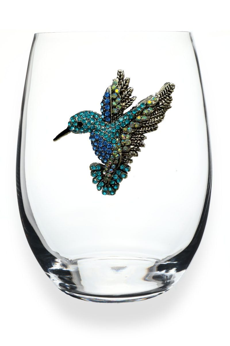 Amazon.com | THE QUEENS' JEWELS Hummingbird Jeweled Stemless Wine Glass ...