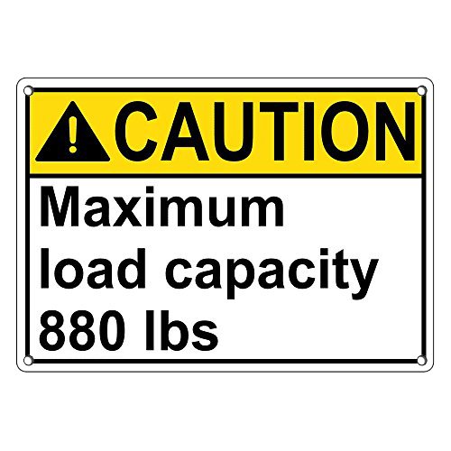 Weatherproof Plastic ANSI Caution Maximum Load Capacity 880 Lbs Sign ...