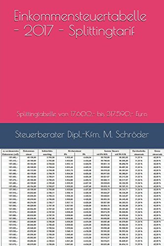 Einkommensteuertabelle - 2017 - Splittingtarif: Splittingtabelle von 17 ...