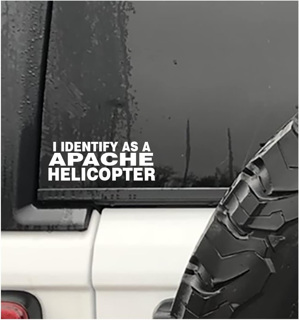 Amazon.com: I Identify AS A Apache Helicopter Vinyl Decal for Cars ...