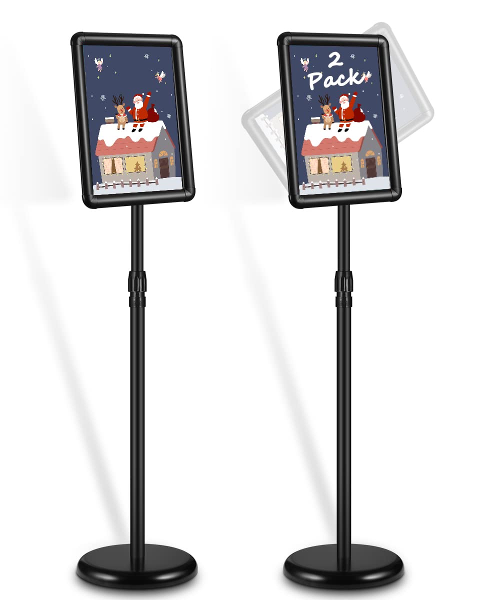 Snapklik.com : JACNITAD Sign Stand, 2 Pack Adjustable Sign Holder ...