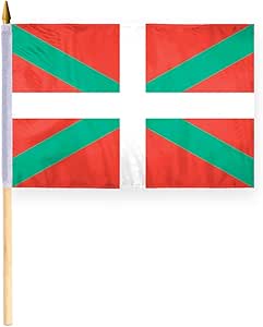 Amazon.com: AGAS Basque Lands Flag 12x18 inch - 24" Wood Pole 100% ...