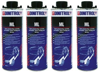 DINITROL ML3125 CAVITY WAX 4 x 1 Litre CANS (with Schutz style screw ...