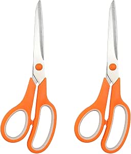 Amazon.com: 2Pcs Orange 8" Student Scissors, Multifunctional Scissors ...