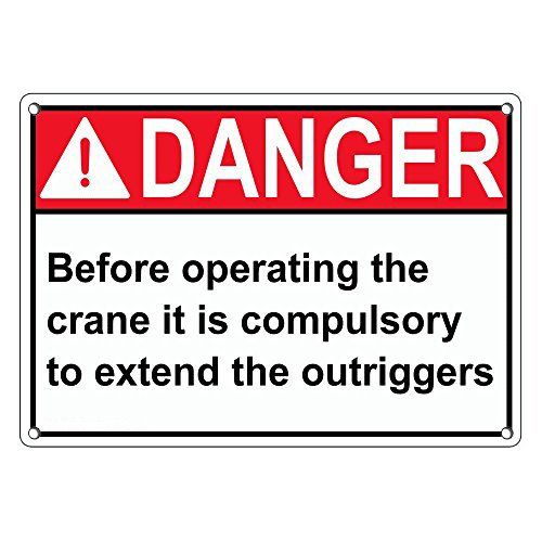 Amazon.com: Weatherproof Plastic ANSI Danger Extend Outriggers Sign ...