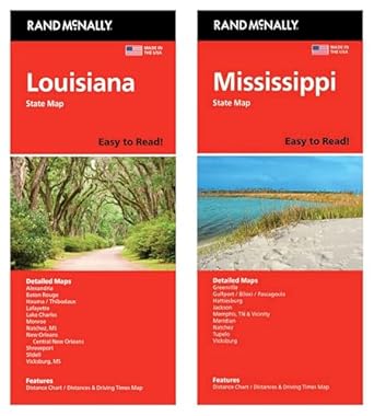 Amazon.com: Rand McNally State Maps: Louisiana and Mississippi (2 Maps ...