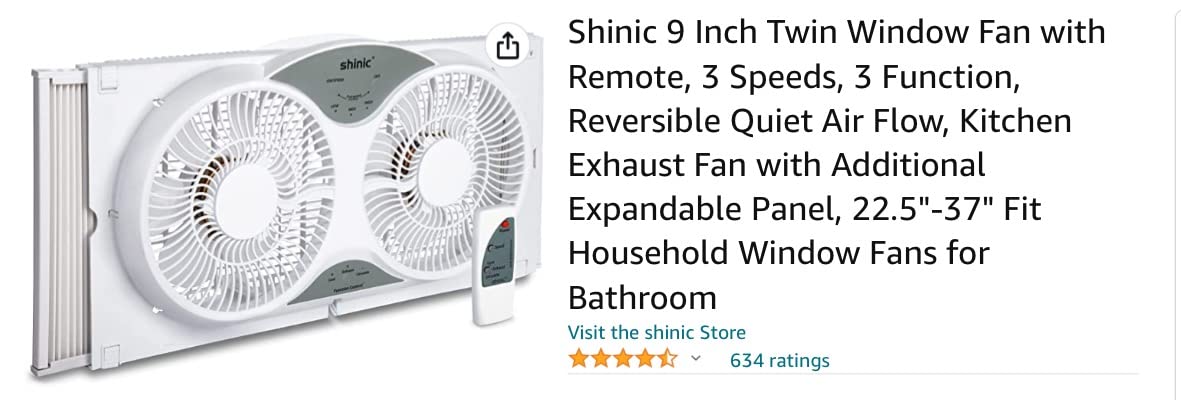 $9/mo - Finance shinic 9" Blades Twin Window Fan with Reversible ...