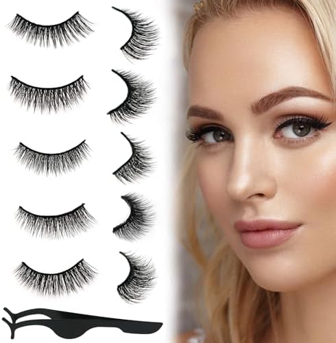 Amazon.com: Ayehe 5 Pairs Self Adhesive Eyelashes Natural Look No Glue ...