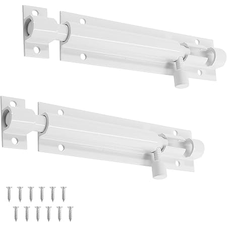 Amazon.com: Bitray 2-inch Slide Bolt Latch White Slide Locks for Inside ...