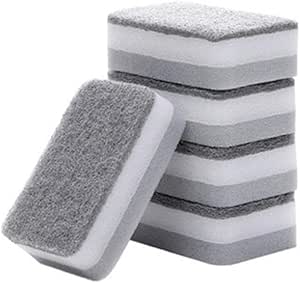 Gray Scourer Cleaning Cloth Double-sided Cleaning Sponge Power ...