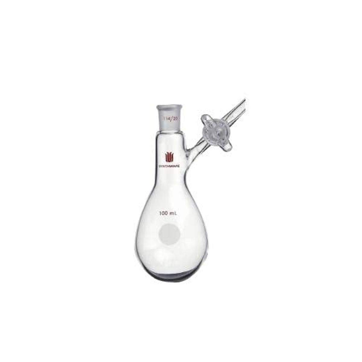 Modified Schlenk Flask Synthware 50 ML With 2mm Bore Stopcock & 14/20 ...