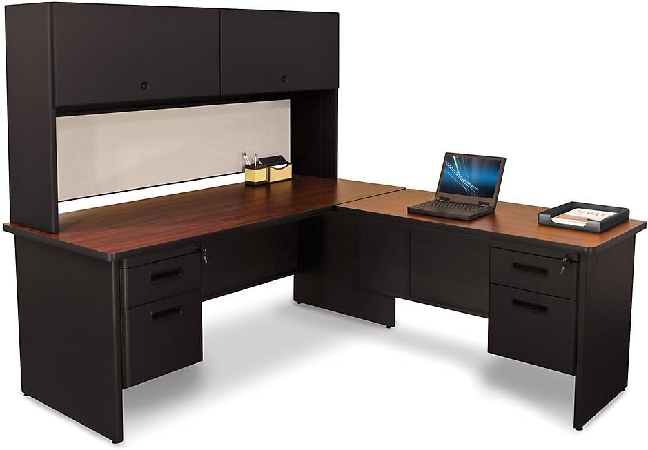 Amazon.com: Pronto Marvel Office Desk with Return and Pedestal - 78 ...