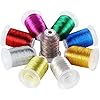 Amazon.com: New brothread 9 Basic Colors Metallic Embroidery Machine ...