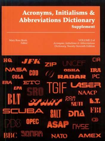 Acronyms, Initialisms & Abbreviations Dictionary Supplement: 2 ...