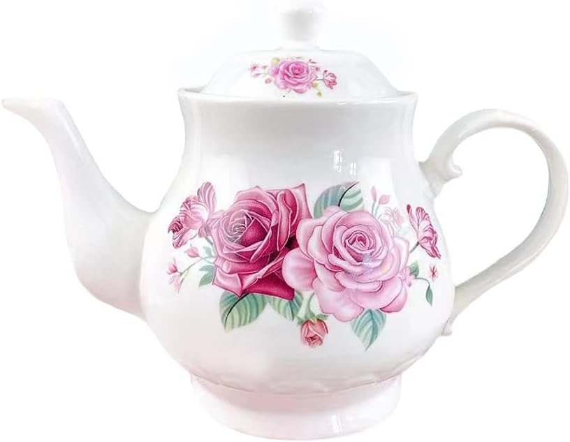 Amazon.com | Mozacona Small Teapot Ceramic Coffee Pot, Vintage Rose ...