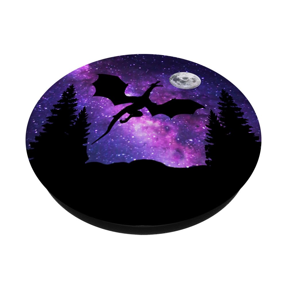 Forest Deer Design Purple Galaxy Moon Sky Forest PopSocket - Expandable ...