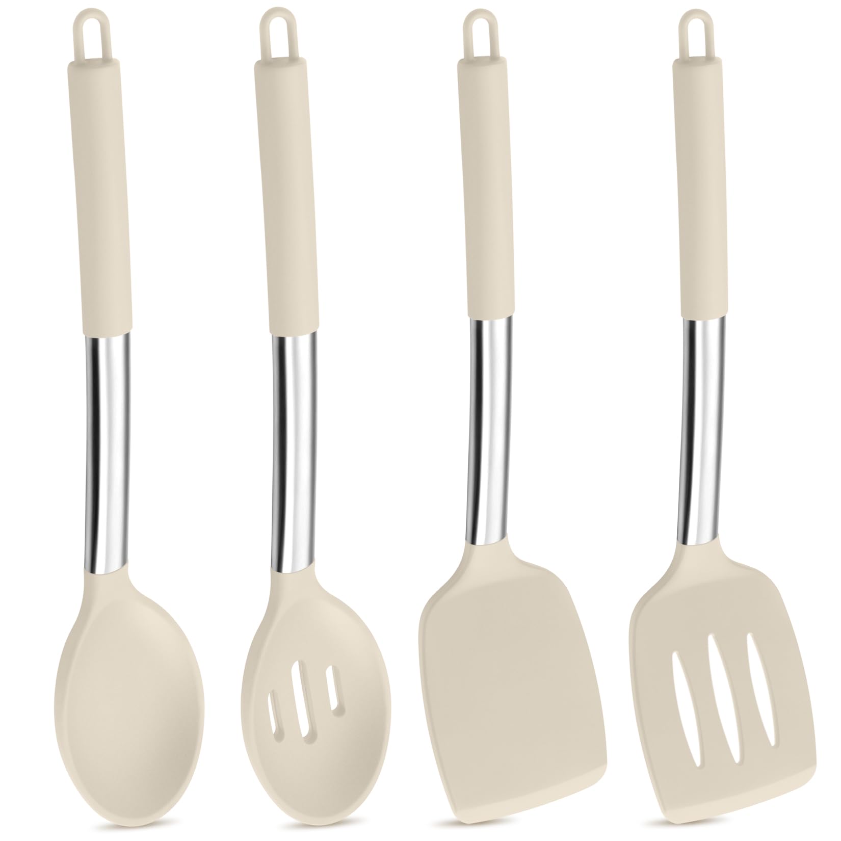 Amazon.com: Khaki Kitchen Utensil Set of 4, P&P CHEF Cooking Utensils ...