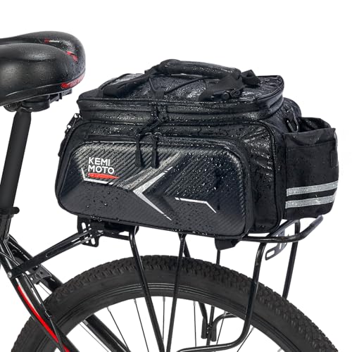 KEMIMOTO Hard Shell Bike Rear Rack Bag Bicycle Trunk Bag, 20L Capacity ...