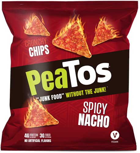 Amazon.com : PeaTos Crunchy Chips Snacks, Spicy Nacho, Junk Food Taste ...