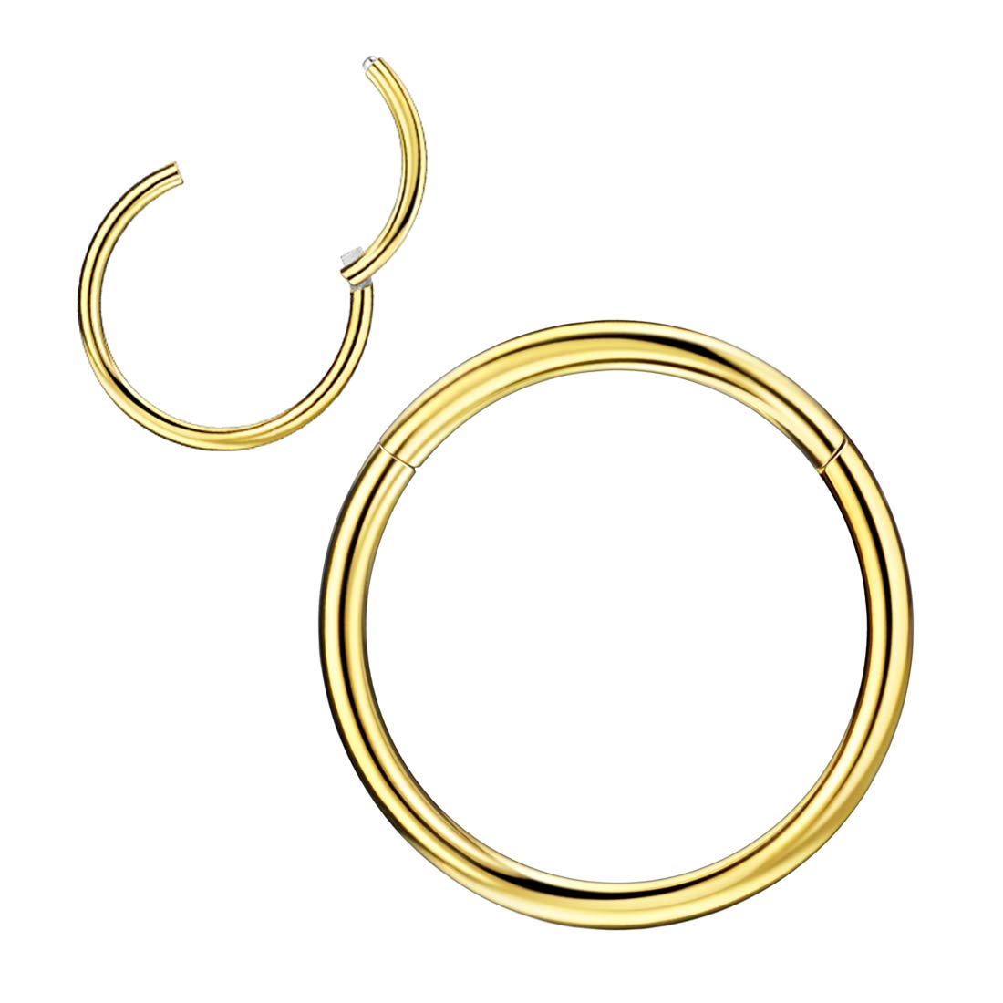 Snapklik.com : 10g Hoops 16mm 10 Gauge Hoop Nose Rings For Men 18k Gold ...