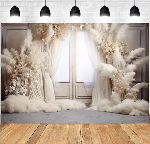 Amazon.com : 7x5 Feet Photography Backdrop Bohemian Pampas Grass Floral ...