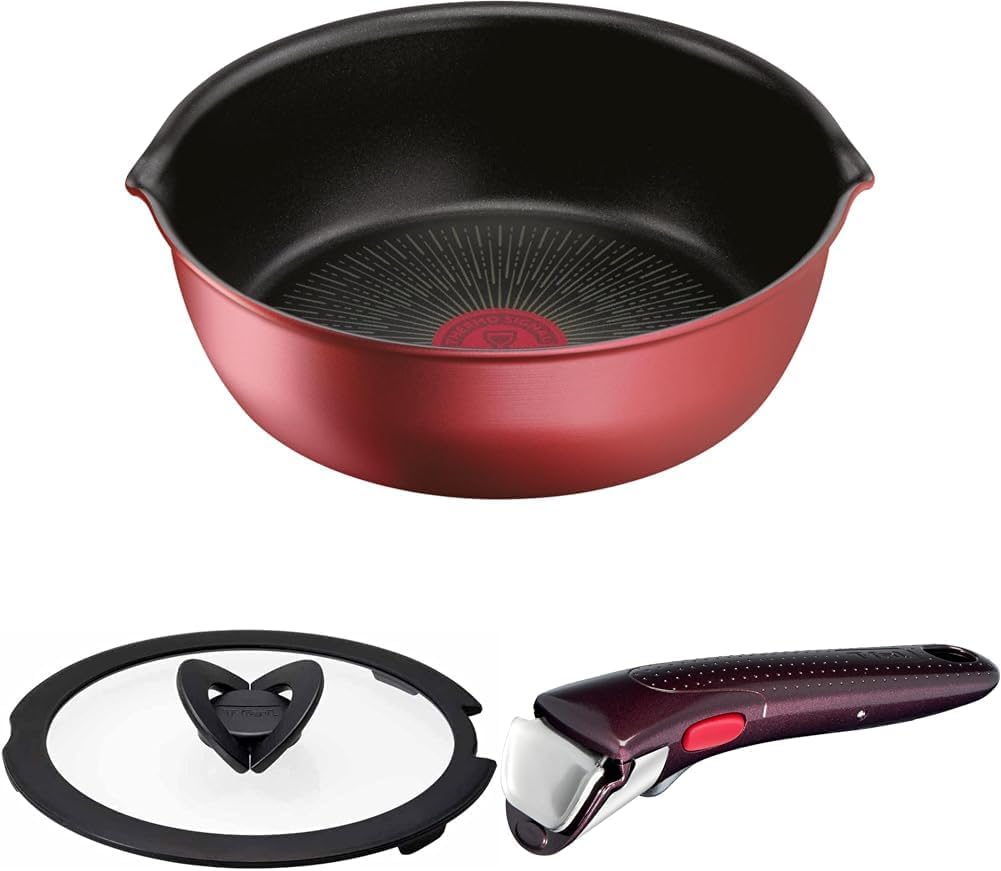 Amazon｜【セット買い】ティファール 取っ手の取れる マルチパン 22cm IH ガス火対応 「インジニオ・ネオ IHルージュ・アンリミテッド マルチパン」 こびりつきにくい L38383 ...
