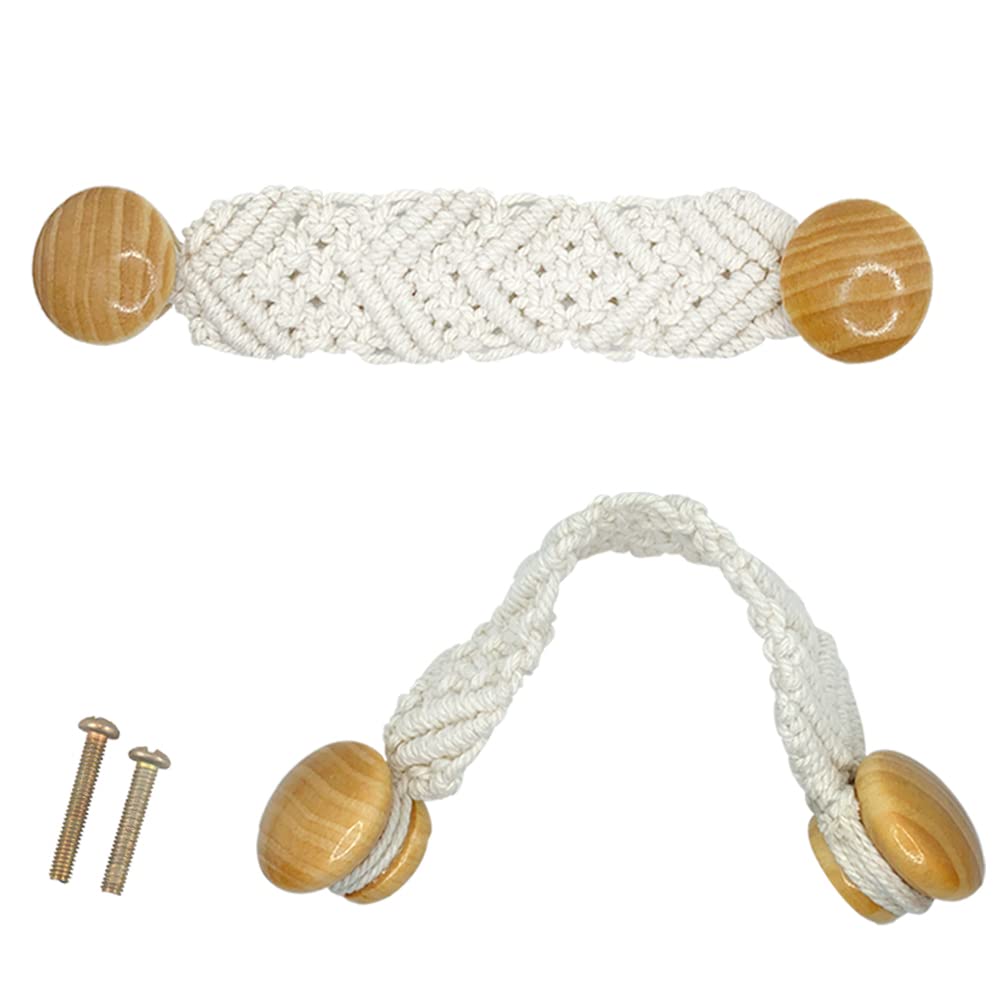 LLHDKF 2 Pack Bohemian Style Rope Knobs Door Handle Rope Knot Cabinet ...