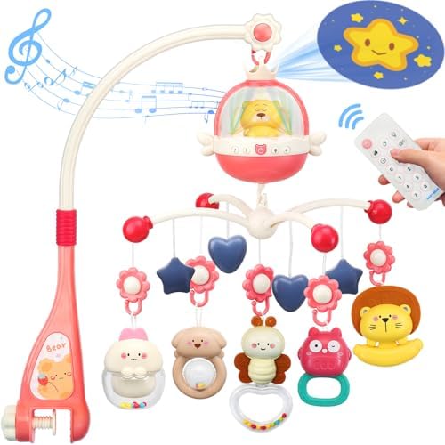 Amazon.com : Baby Crib Mobile with Night Lights and Music,Hanging ...