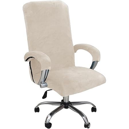 Amazon.com: Velvet Plush Stretch Computer Office Chair Cover with ...