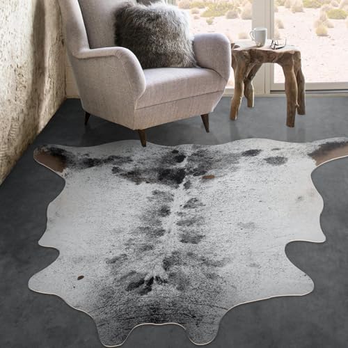 Amazon.com: AROGAN Western Decor Faux Fur Cowhide Rug, 4.6 x 5.2 Feet ...