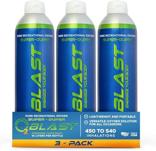 Amazon.com: O2 Blast 95-99% Pure Oxygen, 10 Liter 3 Pack Portable Can ...