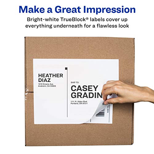 Avery Full Sheet Printable Shipping Labels, 8.5" x 11", White, 10 Blank ...