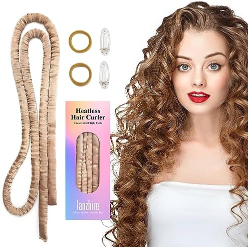 Amazon.com : Lanzhire Heatless Curling Rod Headband for Long and Short ...