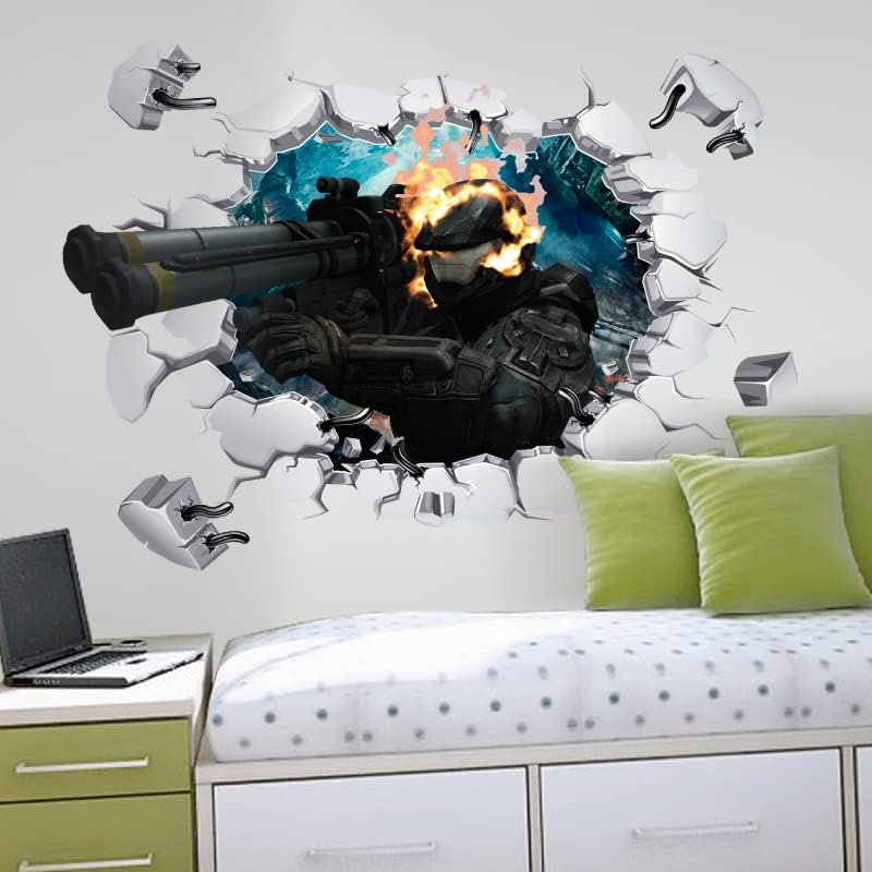 Vinilo Decorativo Halo -i 14 Calcomanía De Pared 3D Simulando Muro Roto ...