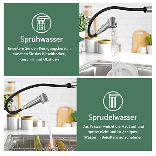 High Pressure Kitchen Tap Extendable (Chrome) – BigaMart