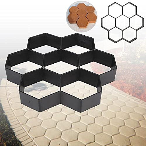 Generic Plastic Hexagon Driveway Paving Pavement Stone Mold Concrete ...