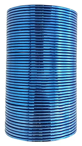 Buy The Golden Cascade Sky Blue Color Metal Bangles Plain Shining Chudi ...