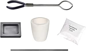 Amazon.com: Gold and Silver Melting Kit w/Crucible Tongs Stir Rod Flux ...