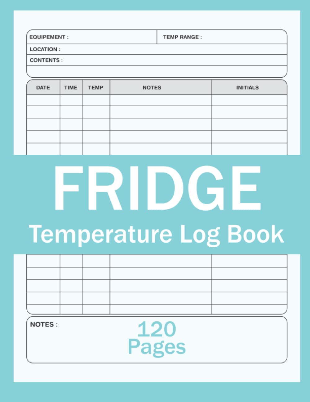 Buy Fridge Temperature Log Book A4: Temperature Monitoring Book For ...