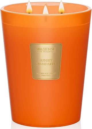 Amazon.com: M&SENSE Sunset Mandarin Scented 35oz 150H Burn Time, 3-Wick ...