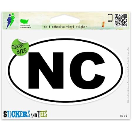 Amazon.com: EW Designs North Carolina State Oval Sticker Decal Vinyl NC ...