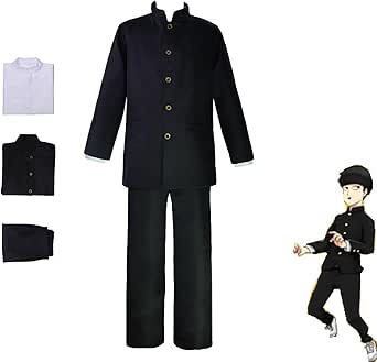 Amazon.com: WEARLOTT Mens Kageyama Shigeo Costume Anime 100 Black Suit ...