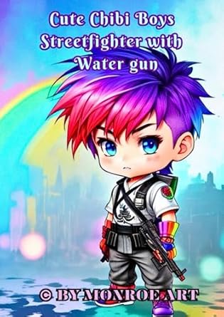 Cute Chibi Boys Streetfighter with Water gun: Amazon.co.uk: Art, Monroe ...