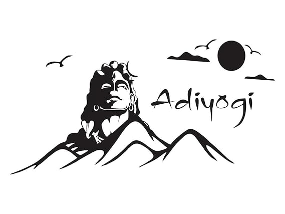 DivineDesigns™ Adiyogi Wall Sticker (Size :- 76 X 38 cm) | Wall Sticker ...