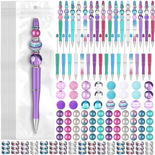 Amazon.com : 16 Pcs Beadable Pens Bead Pens with Many Multicolor Beads ...
