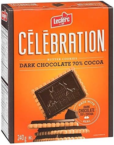 Celebration Dark Chocolate Butter Cookies Made with Real 70% Cocoa Dark ...