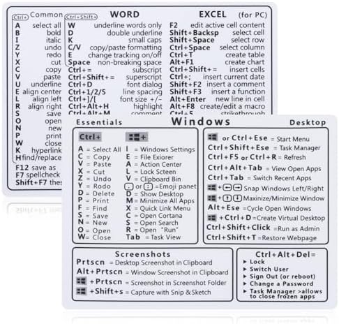 Amazon.com: Synerlogic Windows PC Reference Keyboard Shortcut Sticker ...