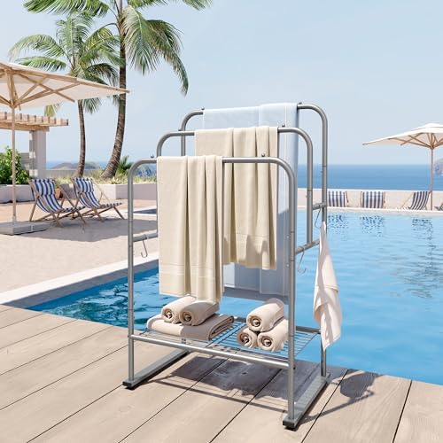 Amazon.com: OCEANPAX Pool Towel Rack Outdoor 4 Tiers Stainless Steel ...