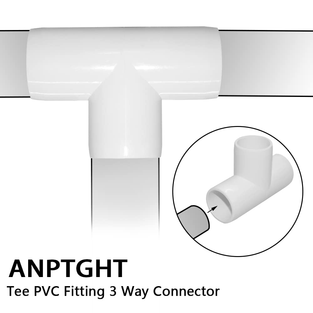 Snapklik.com : ANPTGHT 1/2 Inch Tee PVC Fitting 3 Way Connector ...